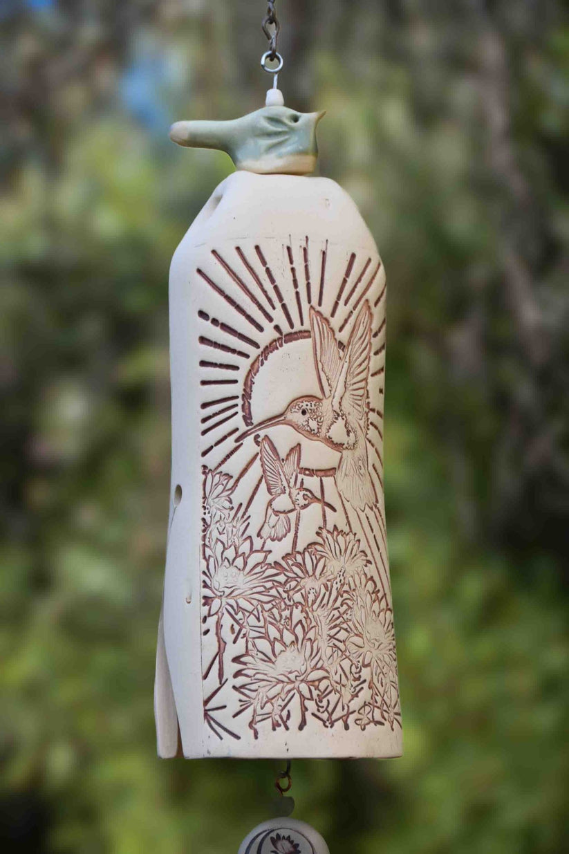 Handmade Hummingbird Wind Chime | Ceramic Outdoor Bell – EarthWind Bells