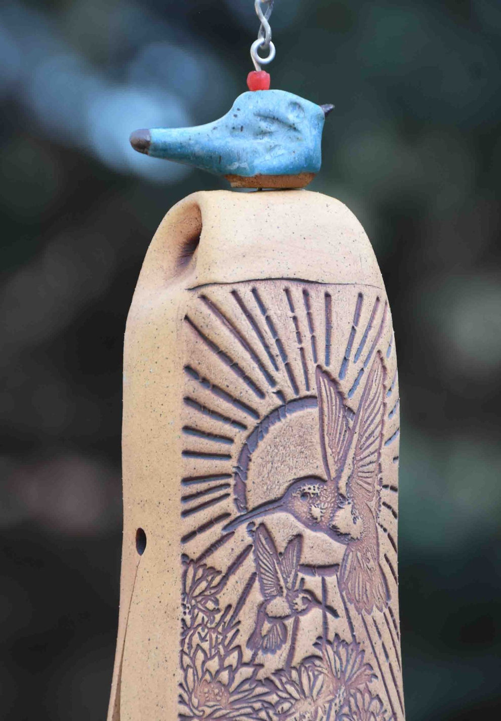 Handmade Hummingbird Wind Chime | Ceramic Outdoor Bell – EarthWind Bells