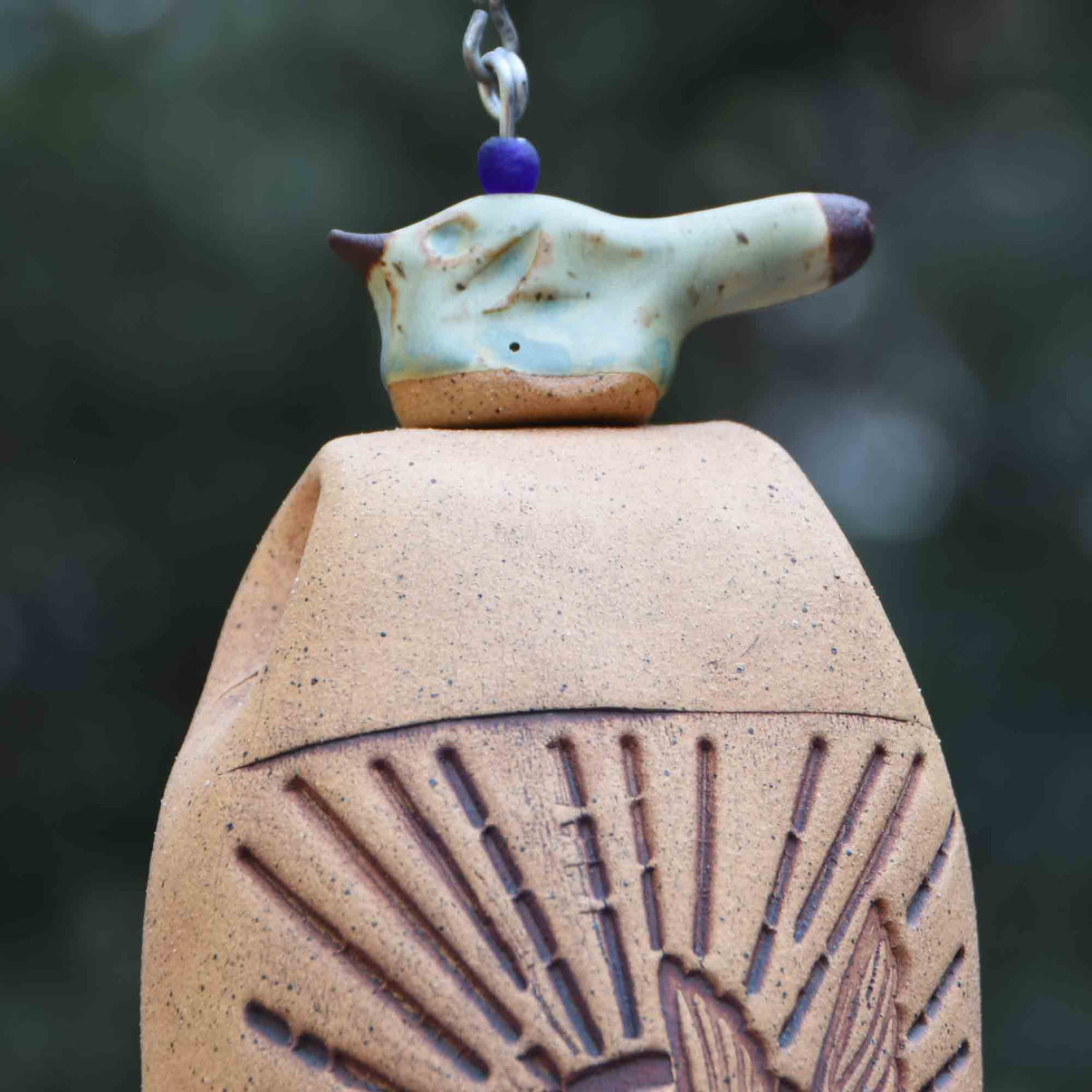 Handmade Hummingbird Wind Chime – Memorial Gift, Outdoor Ceramic Bell ...