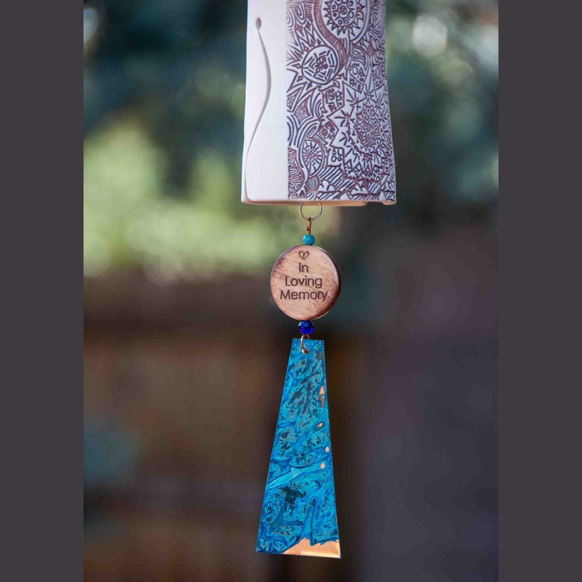 Sympathy Wind Chimes with Copper Sail Handmade Memorial Gift ...